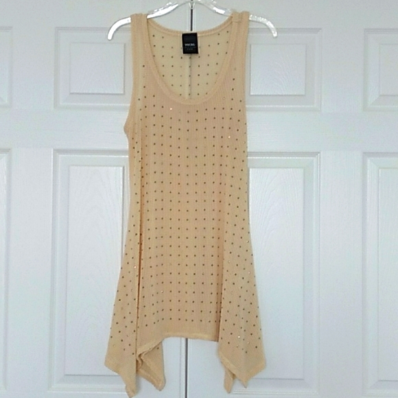 Vocal | Tops | Vocal Yellow Gold Sparkle Tunic Tank Top | Poshmark